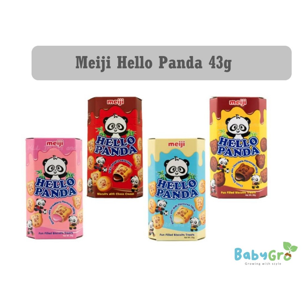 Meiji Hello Panda Biscuits 43g/box ( Chocolate , Milk , Strawberry ...