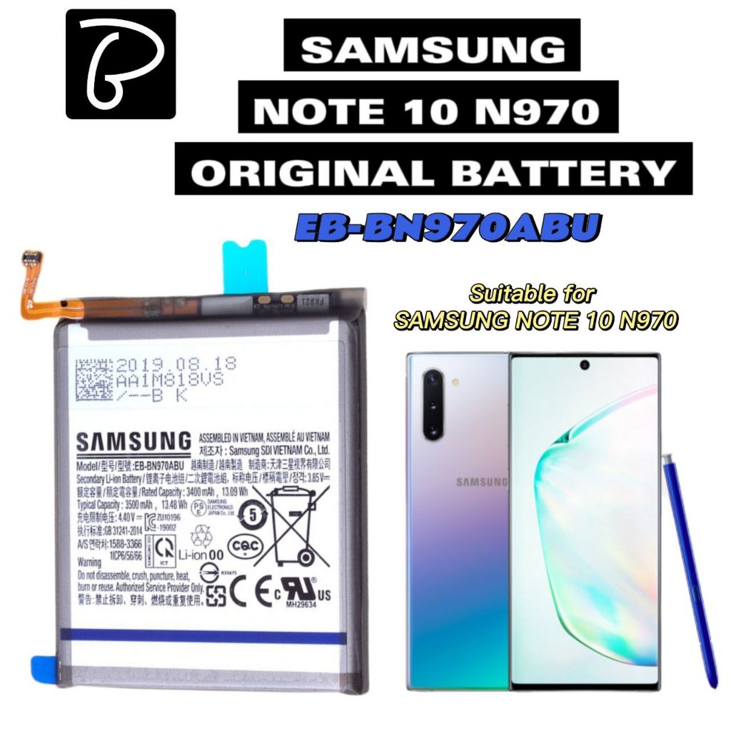 Premium Original Quality SM Galaxy Note 10 N970 EB-BN970ABU 3500mAh OEM ...