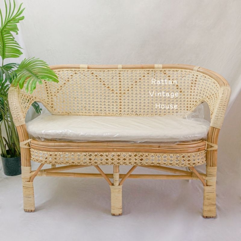 (Rattanvintage) 🔥 Rattan Sofa | Rattan Cushion Sofa | Living Room Sofa ...