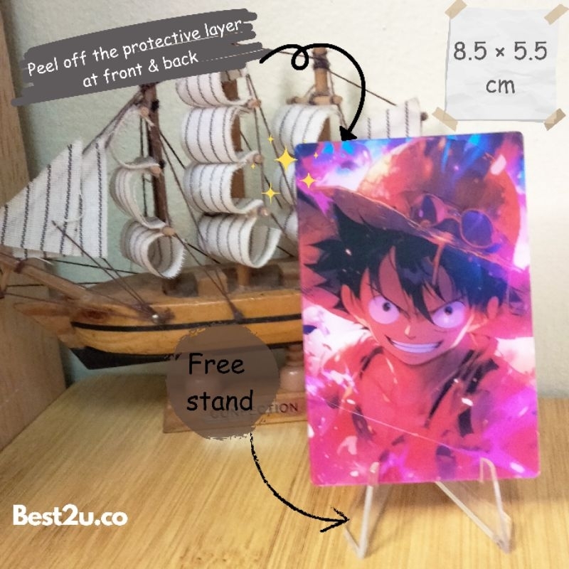 (TheCatTail) 8cm One Piece Acrylic, Anime Table Display Picture Frame ...
