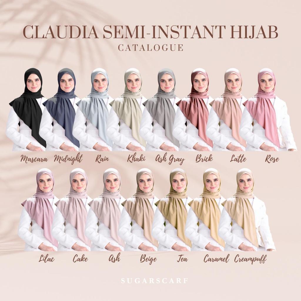 SUGARSCARF Claudia Triangle Style Semi Instant Hijab | Shopee Malaysia