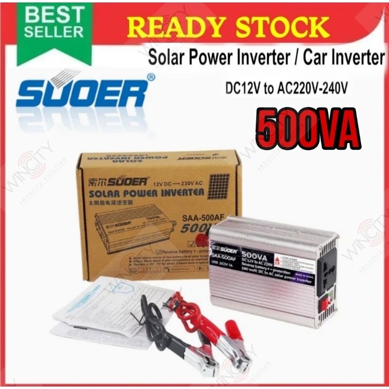 WSS SUDER 500VA Solar Power inverter Car Inverter DC to AC | Shopee ...