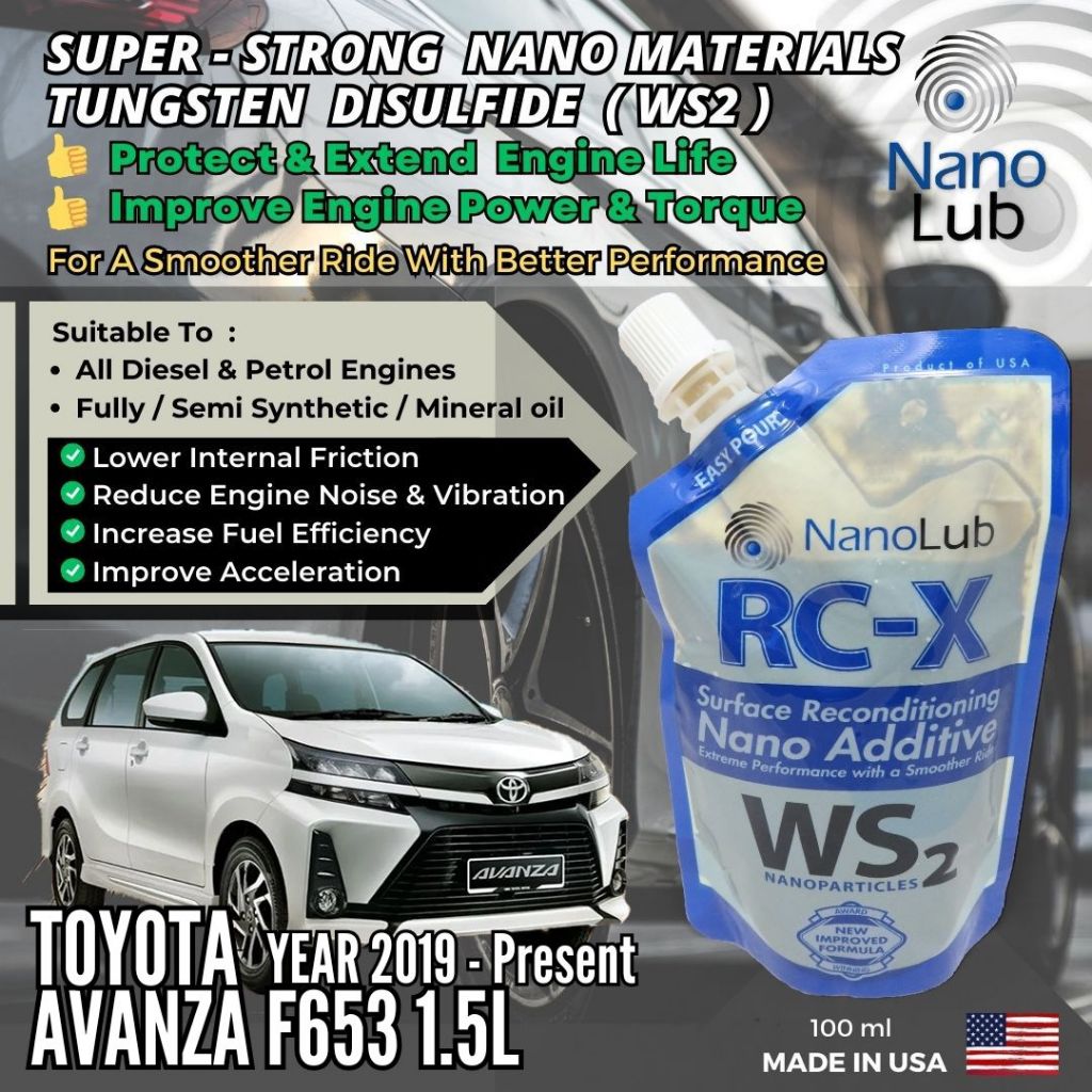 NanoLub RCX WS2 Engine Oil Additive - Toyota Avanza F653 1.5L ( Year ...