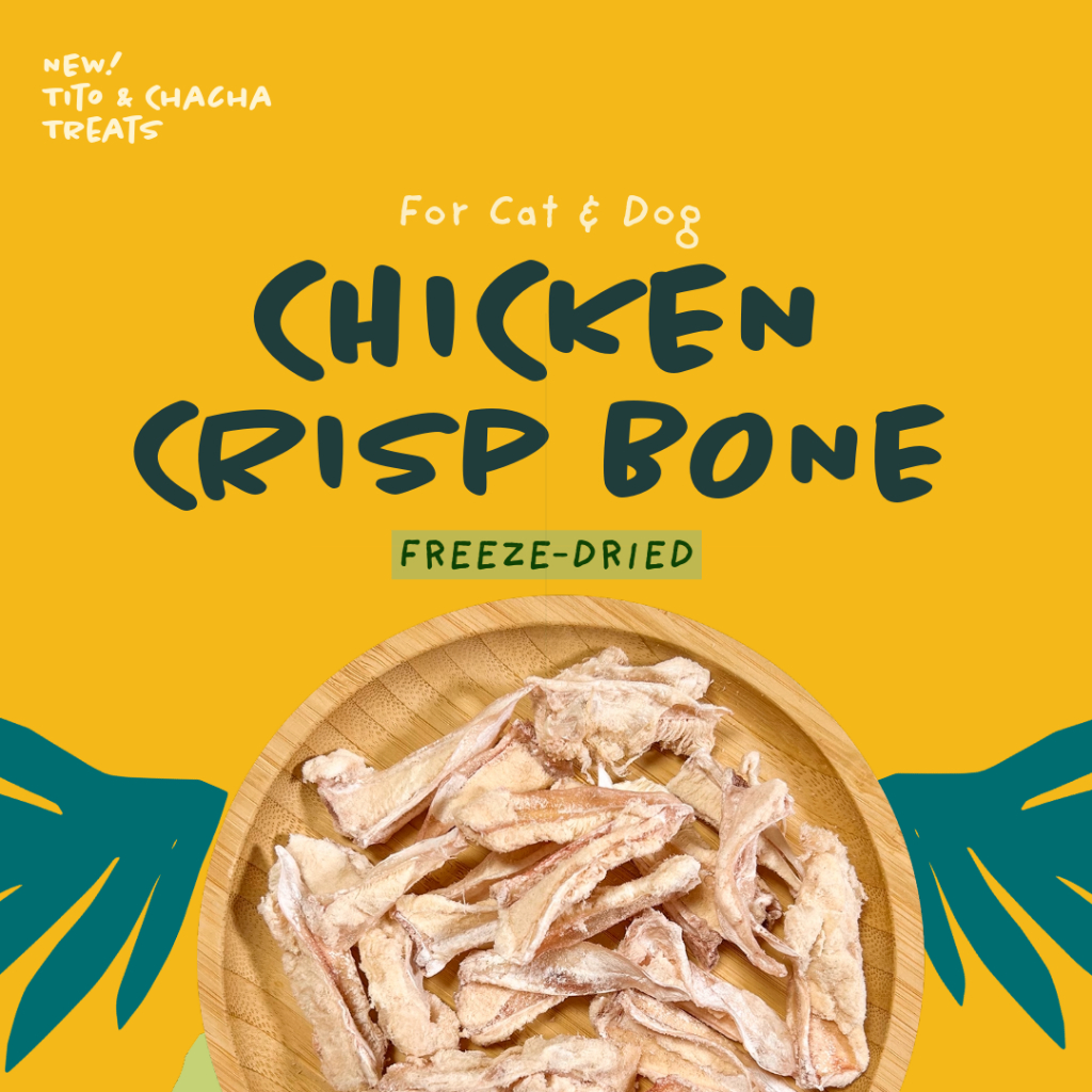 Tito & Chacha Raw Freeze-Dried Chicken Crisp Bone Pet Toppers/Treats ...