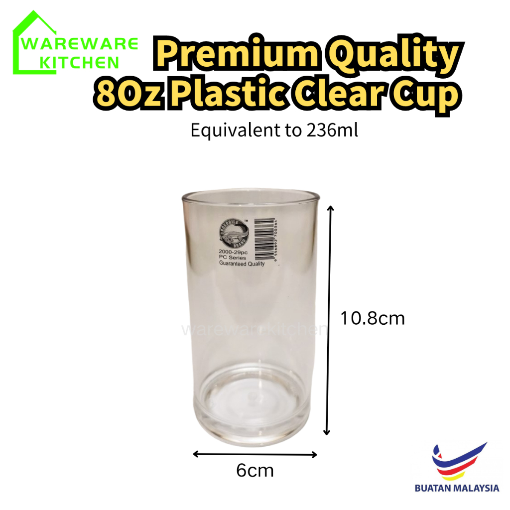 8Oz Plastic Cup Cawan Plastik Transparent Cup Thick Plastic Cup Cawan ...
