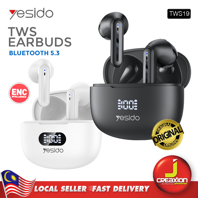 YESIDO TWS19 ENC Wireless Bluetooth V5.3 Gaming Earbuds Smart Touch | Shopee Malaysia