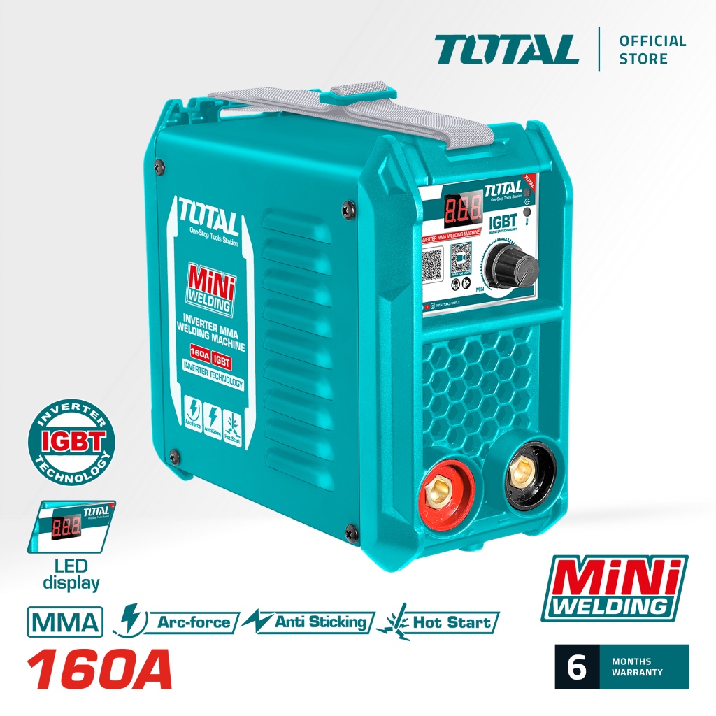 TOTAL Inverter MMA Welding Machine (160A/1.6-3.2mm) IGBT + LED Display ...