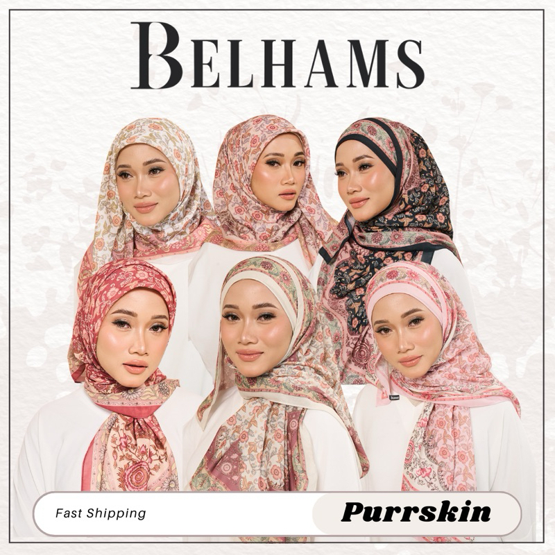 Belhams Monogram Cotton Voile Tudung Bawal Square and Shawl / Juwita ...