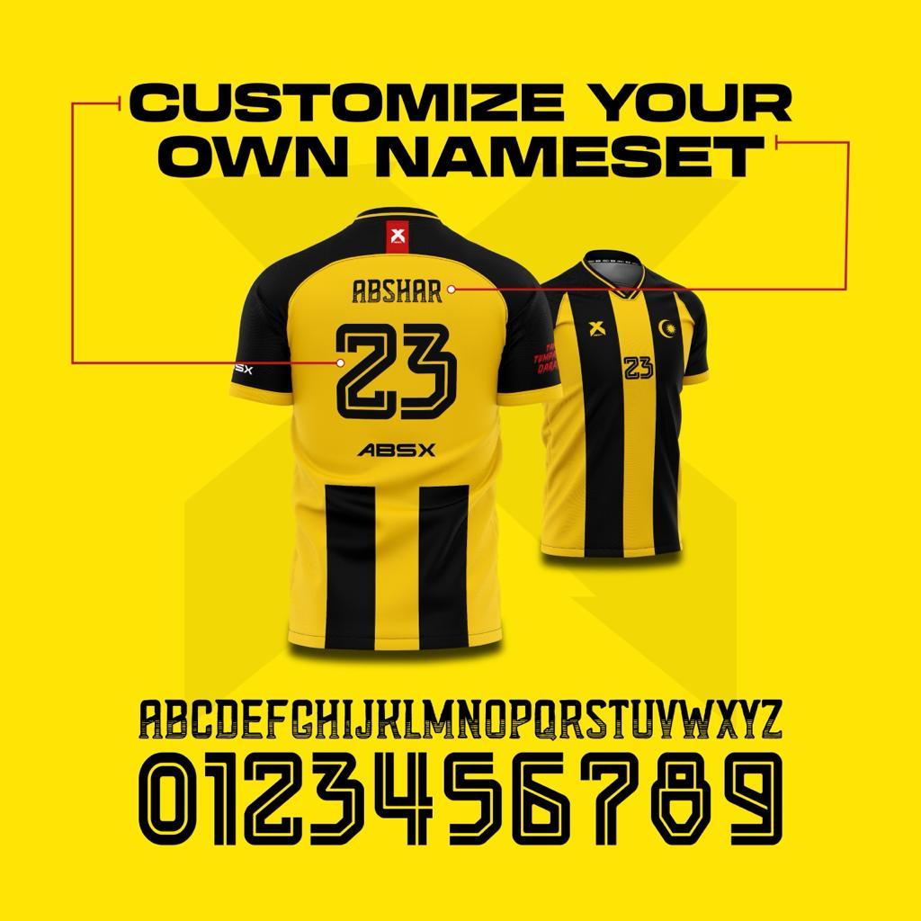 Custom Nameset ABSX Malaysia Home Football Bola Sepak Jersey Jersi Asia ...