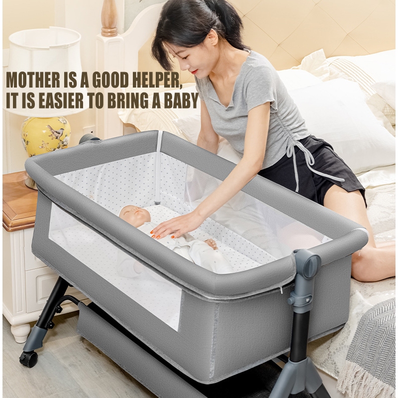 Baby cot spliced large bed baby bed full set portable newborn baby crib ...