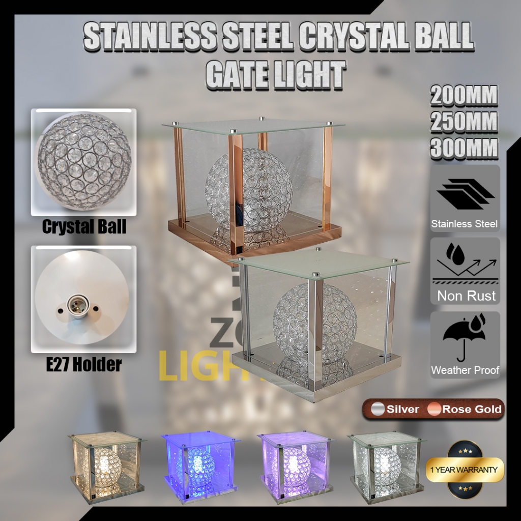 Crystal ball gate light stainless steel weatherproof gate light gate ...