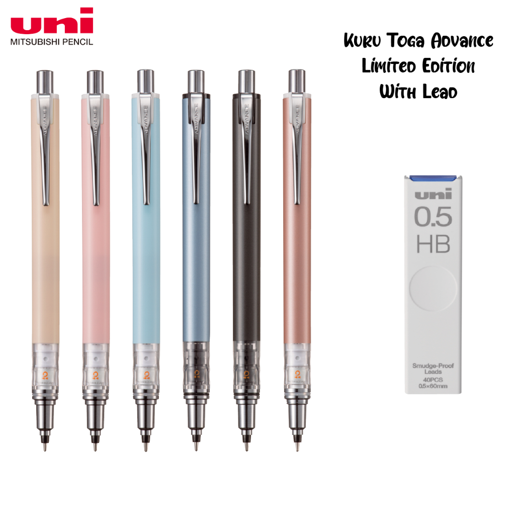 【Uni】Kuru Toga Advance 0.5mm Mechanical Pencil New Colours M5-559 | Shopee Malaysia