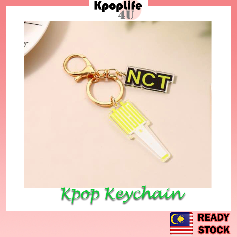 Kpop Light Stick Acrylic Keychain Bl@ckpink BT Treasure Aespa Twice SKZ ...
