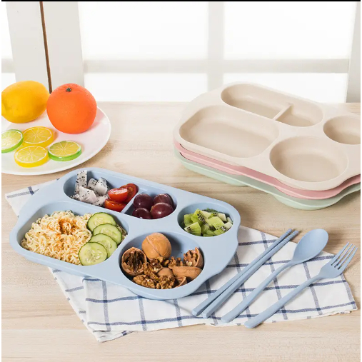 Plastic Student Dinner Plate Kids Thickened Snack Plate Kids 5 ...