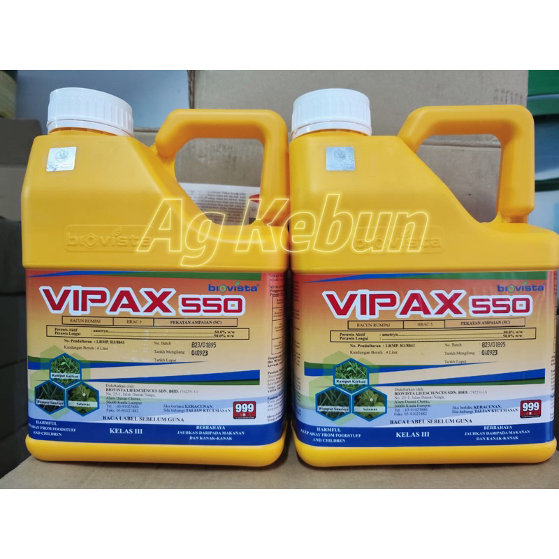BIOVISTA Vipax 550 4Liter Ametryn 50% Herbicide Weed Grass Killer Racun ...