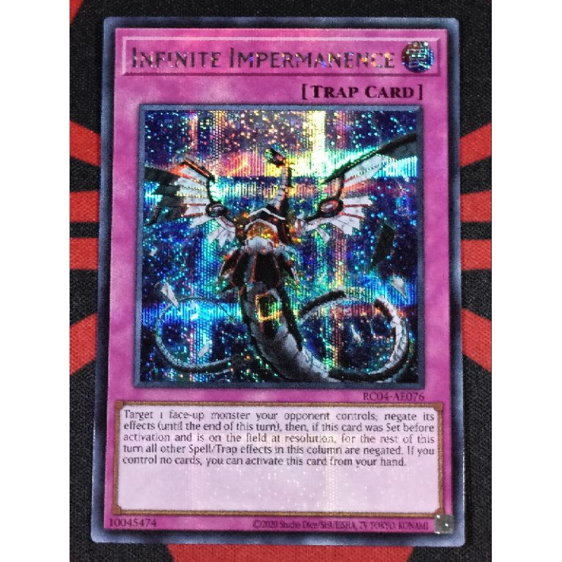 YUGIOH KONAMI RC04-AE076 "Infinite Impermanence" (Secret Rare/Ultra ...