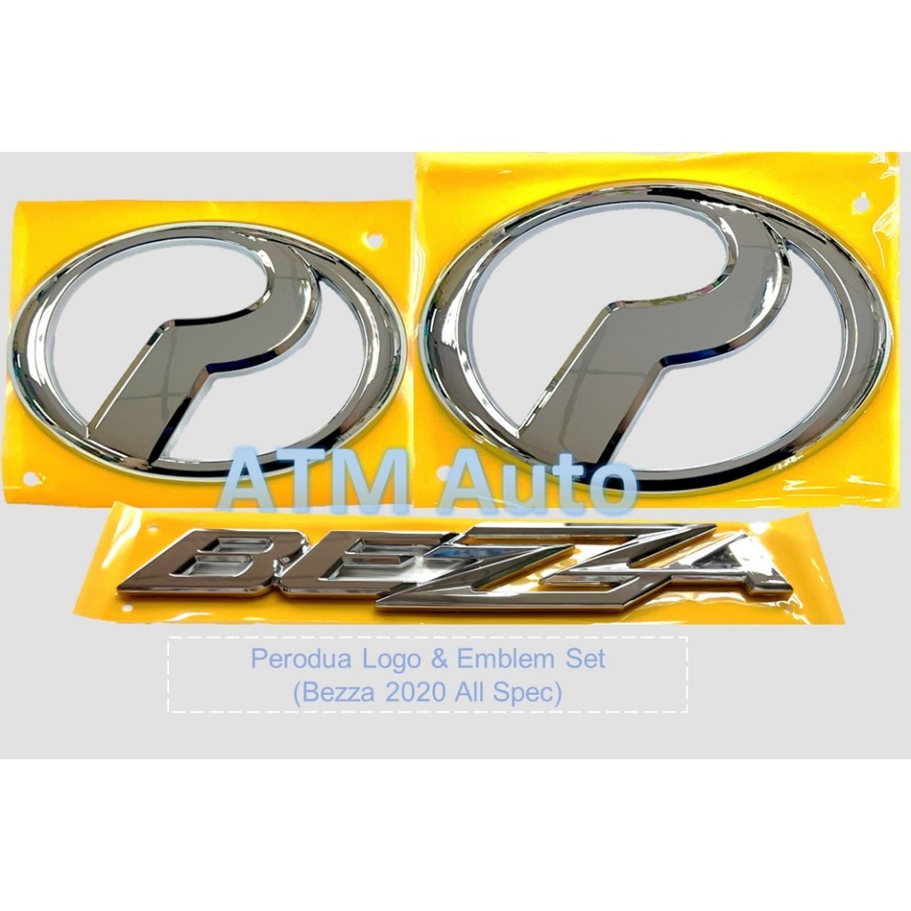Perodua Bezza Logo Emblem Front Rear Chrome (75311-BZ220, 75311-BZ330 ...