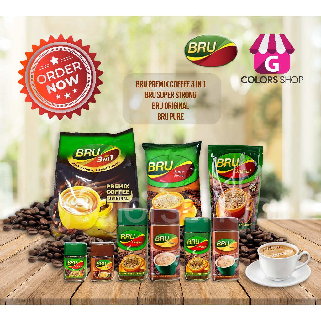 BRU COFFEE (ORIGINAL/ PURE/ SUPER STRONG/ PREMIX 3 IN 1) | Shopee Malaysia