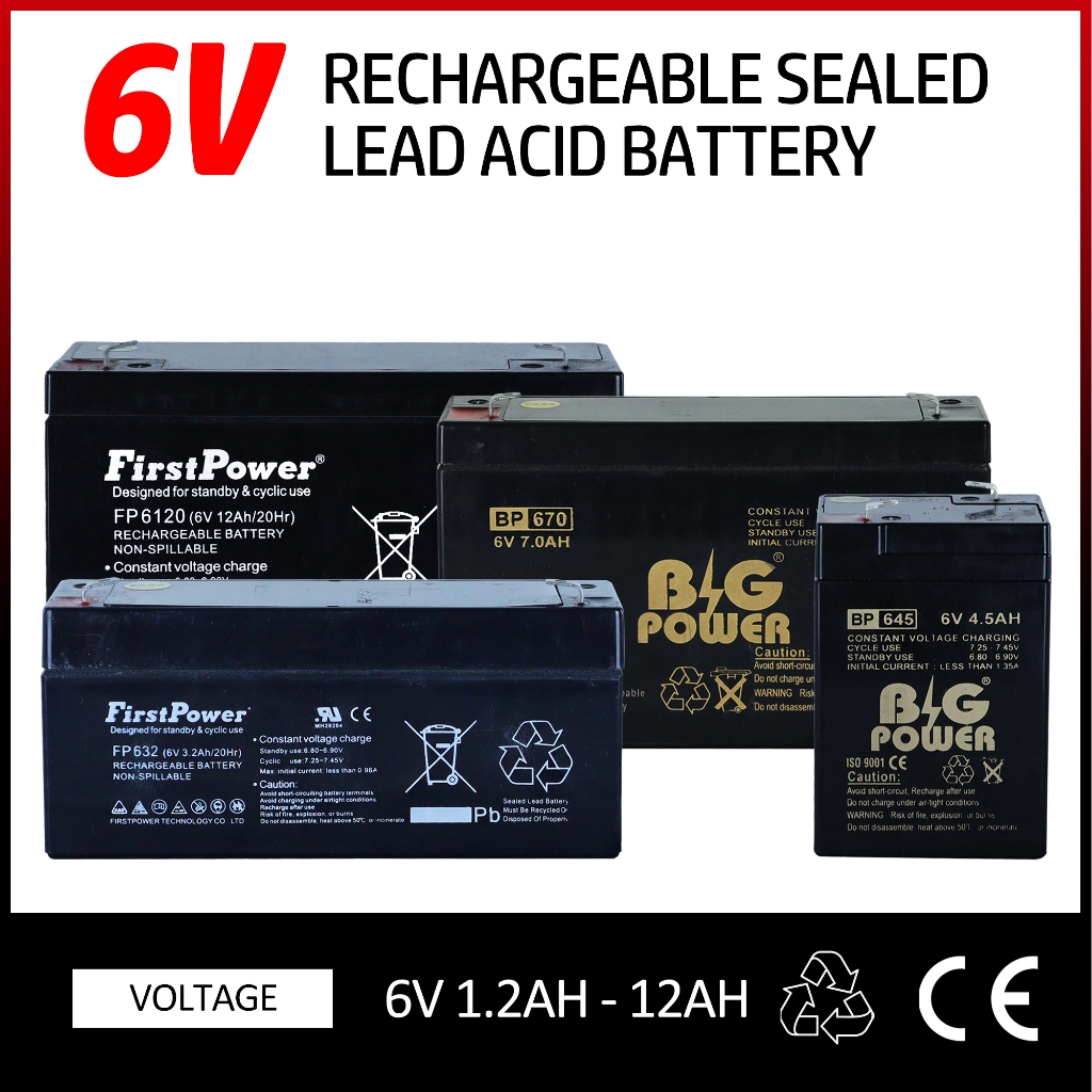 Batteries 6V 1.2Ah/ 6V 3.2Ah/ 6V 4.5Ah/6V7.0ah/ 6V 12Ah BATTERY ...