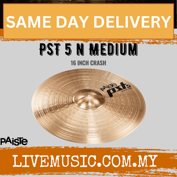 Paiste PST5 N 16" Medium Crash Cymbal (PST 5 / PST-5 / PAIPST5NMCR ...