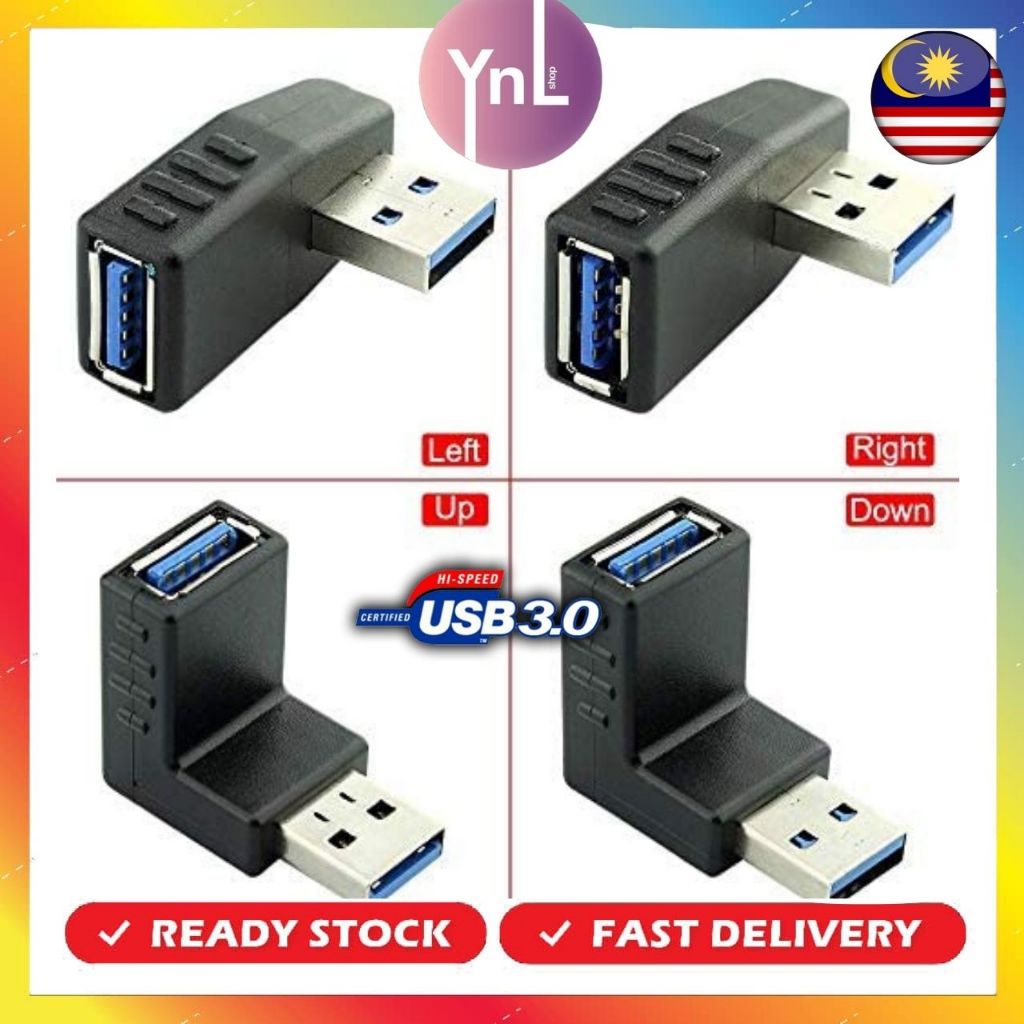 High Quality USB Connector Angle Extension Extender Computer L Shape ...