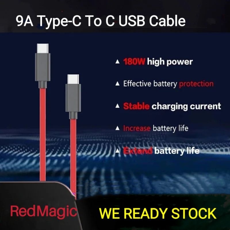 Red Magic 9A Type-C To C USB Cable Support 100W HyperCharge Fast ...