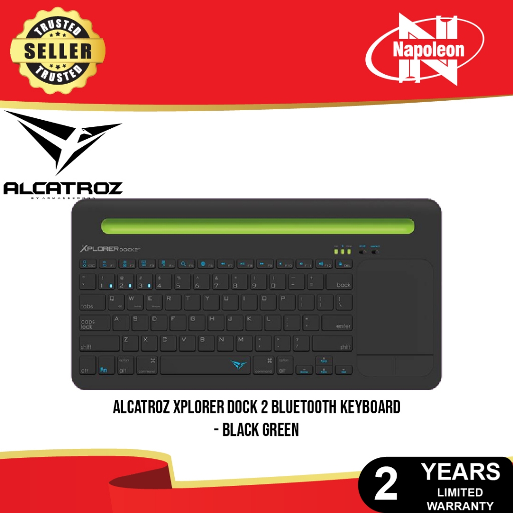 ALCATROZ XPLORER DOCK 2 BLUETOOTH KEYBOARD - BLACK GREEN | Shopee Malaysia