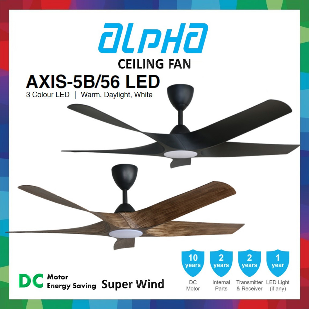 ALPHA AXIS 56" Ceiling Fan LED DC Motor Remote AXIS 5B LED DESIGNER FAN ...