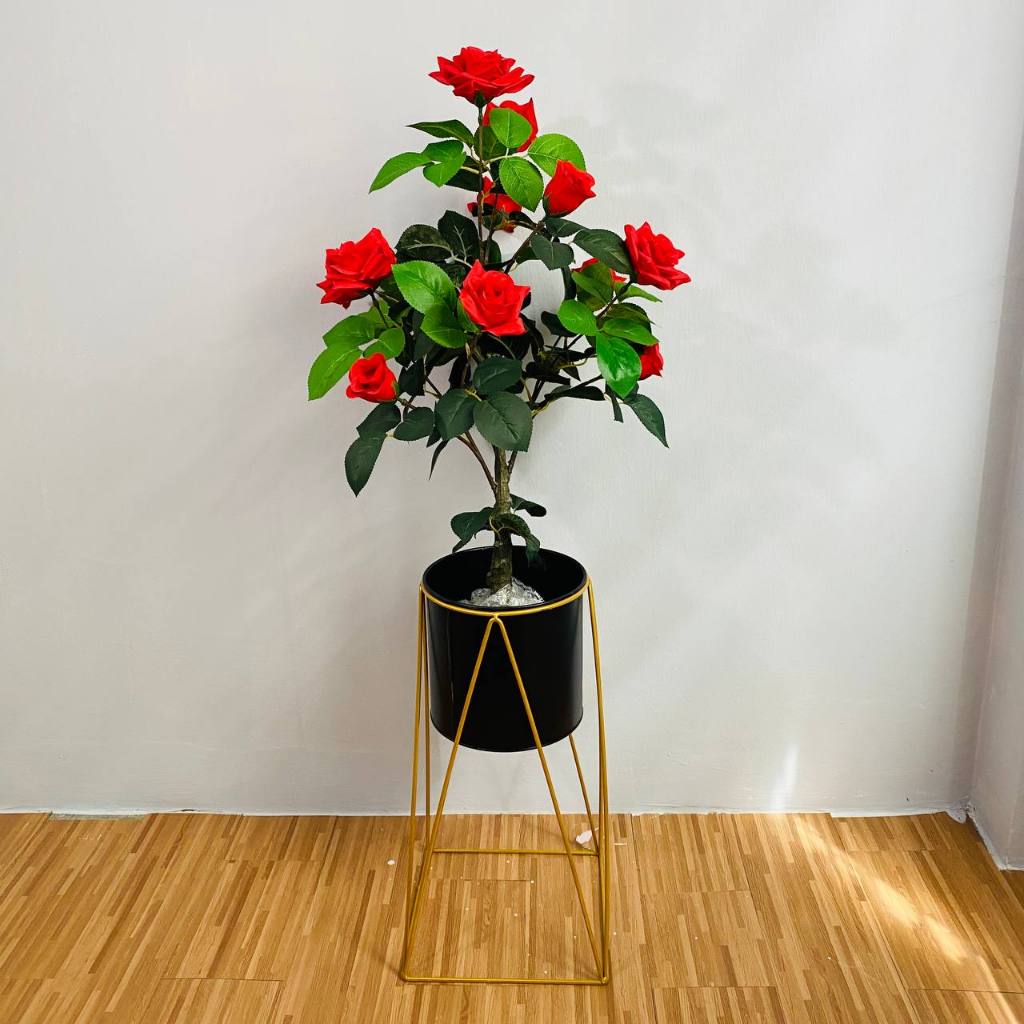 Pokok Bunga Hiasan Ros Merah / Premium Red Rose Artificial Flower ...