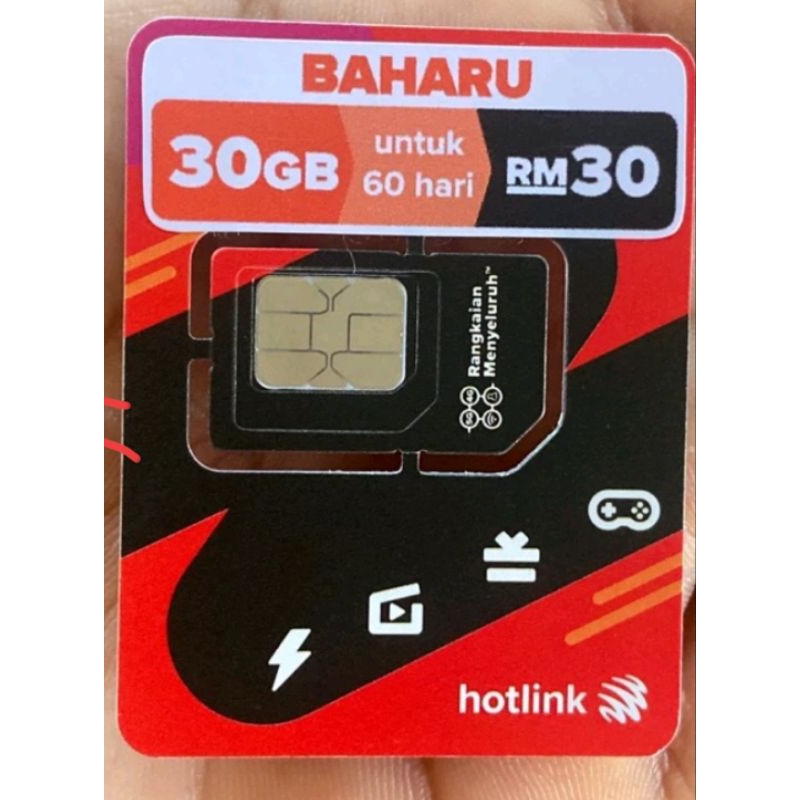 Hotlink balance rm 5+ 32gb + 60 day + 1 day 1gb free | Shopee Malaysia
