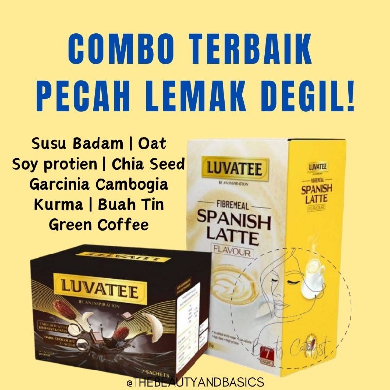 (ORI HQ) COMBO Luvatee Dark Chocolate Spanish Latte Drink Kurus Bakar ...