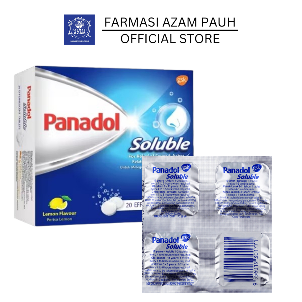 PANADOL SOLUBLE 4'S [melegakan demam dan selsema] | Shopee Malaysia