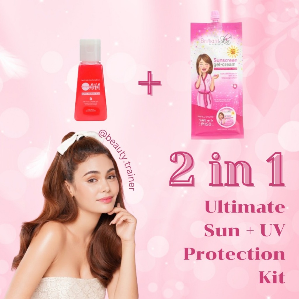 BS Essentials Ultimate UV + Sun protection kit 2in1 sunscreen gel + AHA ...
