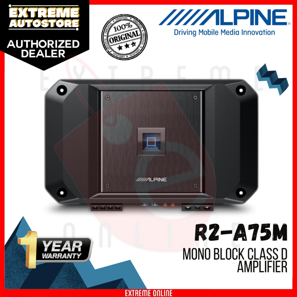 Alpine R2-A75M R2-Series mono subwoofer amplifier — 750 watts RMS x 1 at 2 ohms | Shopee Malaysia