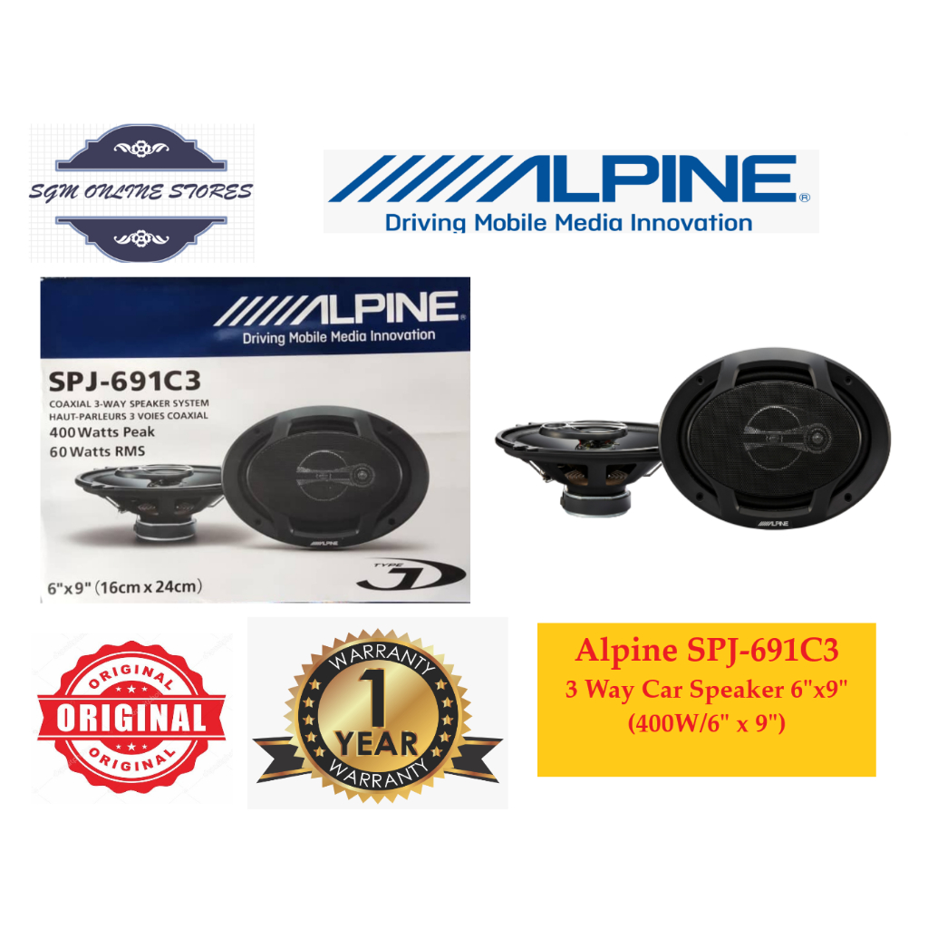Alpine SPJ-691C3 6x9 3-Way Coaxial Car Speaker 6"x9" | Shopee Malaysia