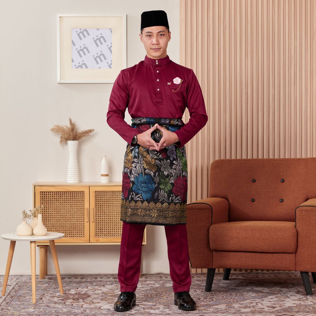 MJESTIC Baju Melayu - Burgundy RADEN | Shopee Malaysia
