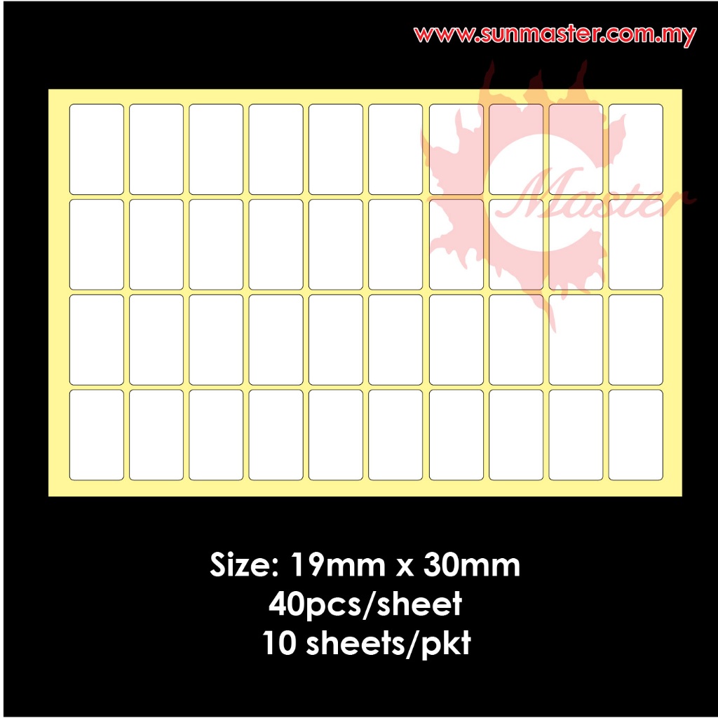 Self Adhesive White Labels Sticker | Squre Retangle | Penanda Buku | A5 ...