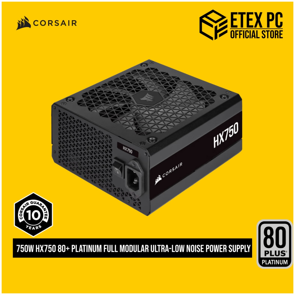 CORSAIR 750W HX750 80+ Platinum Full Modular Ultra-Low Noise Power ...