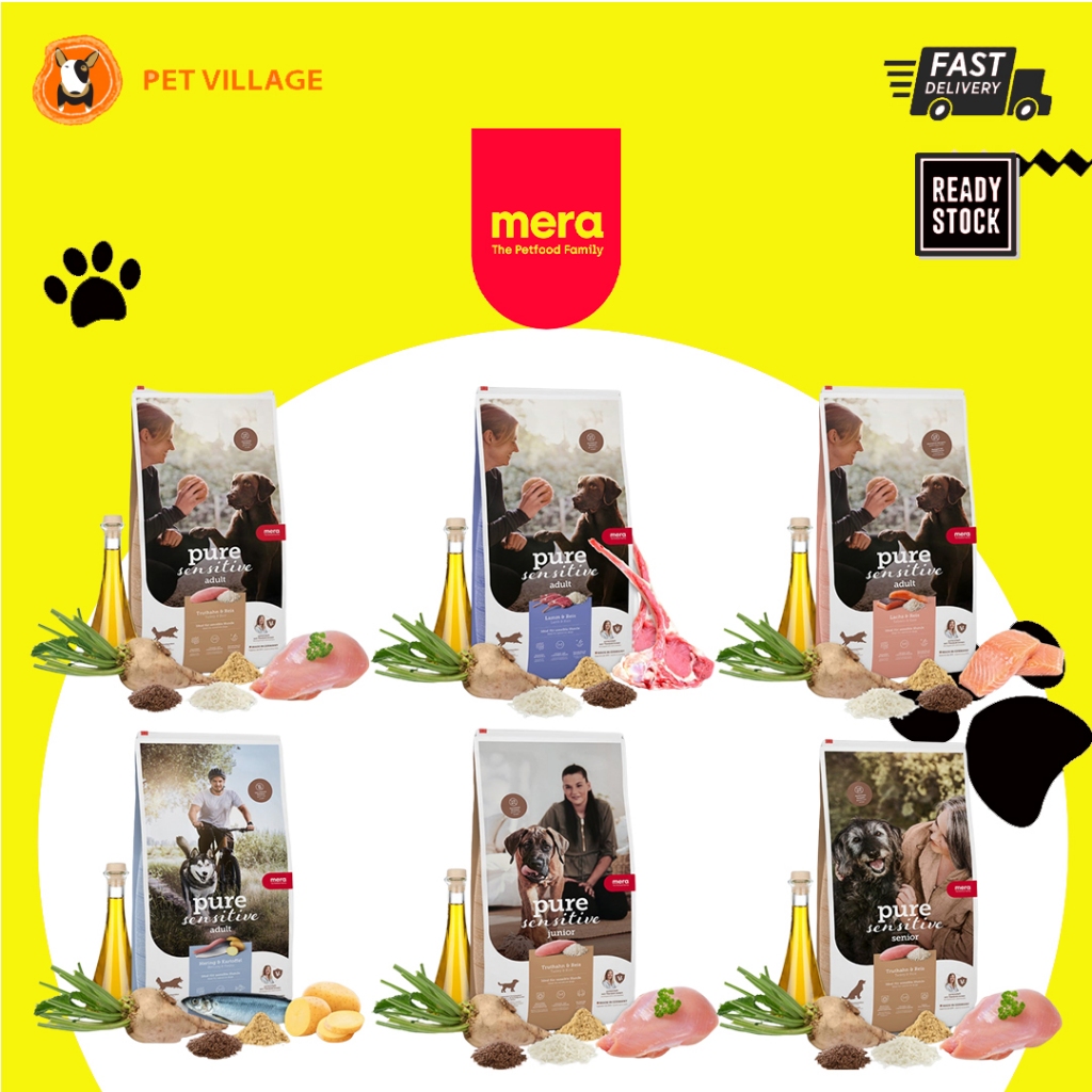MERA Pure Sensitive Junior Turkey&Rice/Adult Lamb&Rice/Salmon&Rice ...