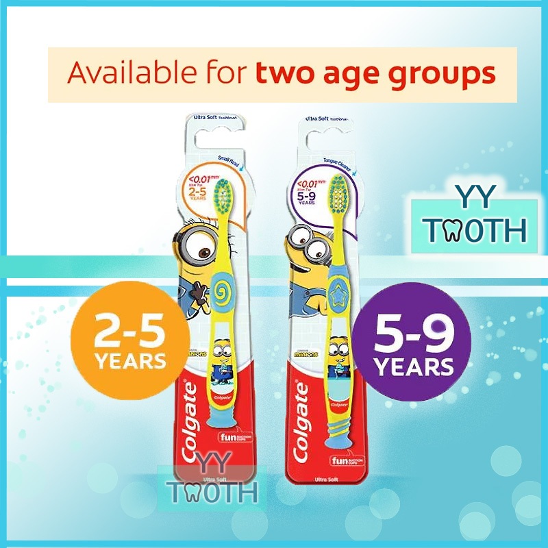 D6F berus gigi kanak-kanak minion Colgate kids minion toothbrush 2-5/5 ...