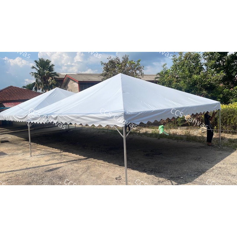Canvas Only 20 ' x 20' Pyramid Canopy Tent White Silver PVC Tarpaulin ...
