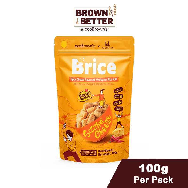 ecoBrown’s Brice Spicy Cheese Flavoured Wholegrain Rice Puff [100g ...