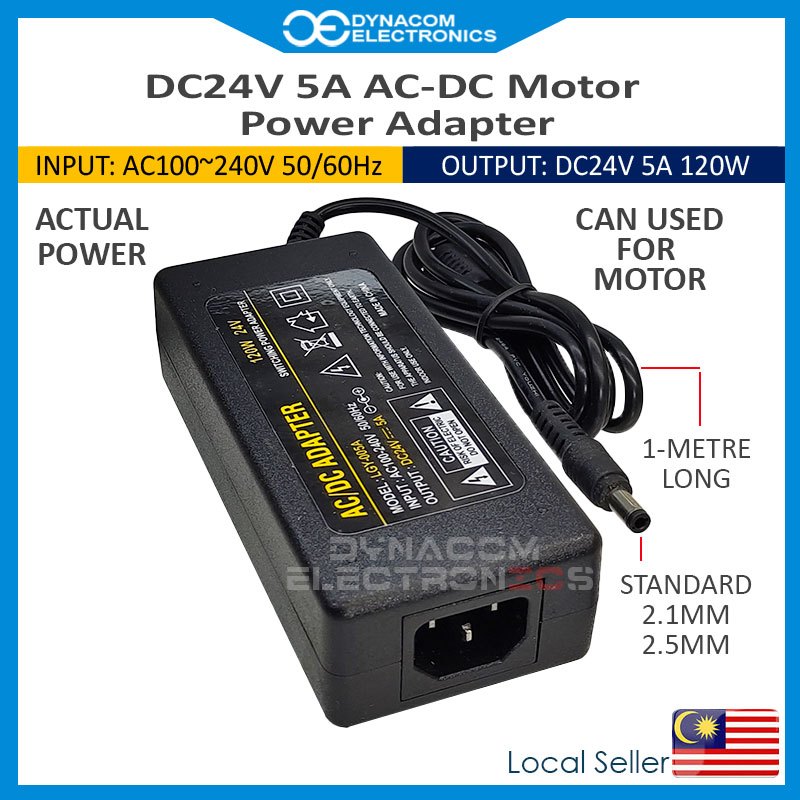 DC 24V 5A Power Adapter 24V Power Adapter for DC Motor [ Pembekal Kuasa ...