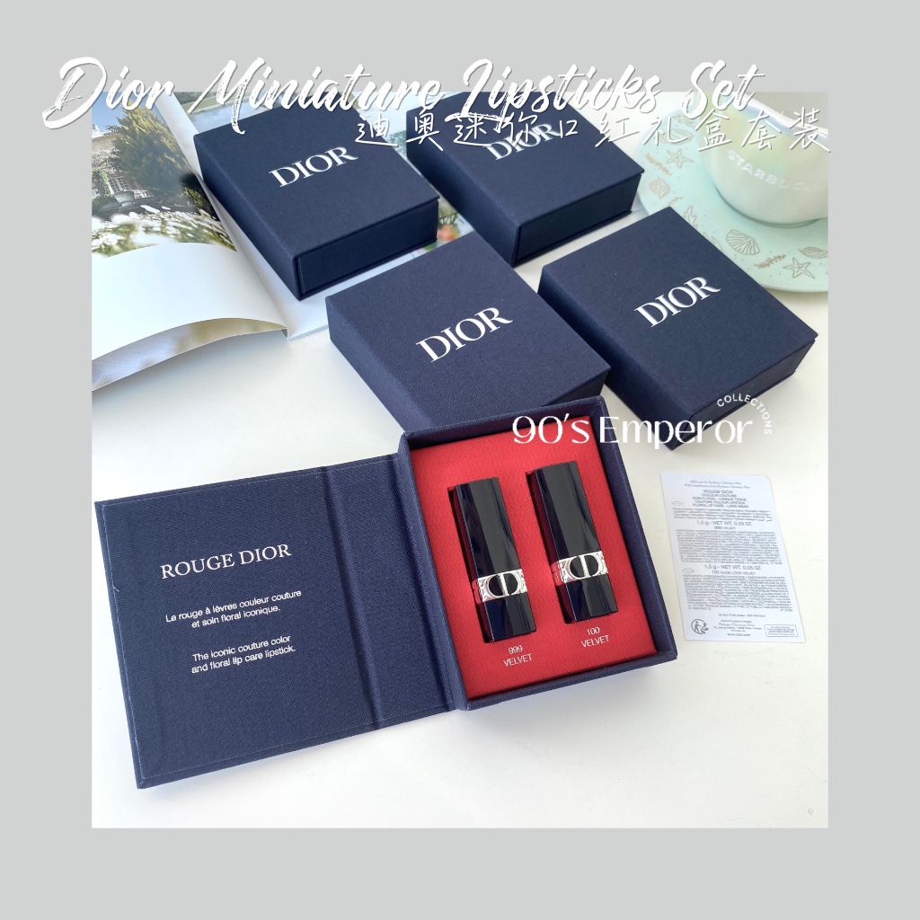 【READYSTOCK】Dior- mini lipsticks set rouge velvet matte 100 999 gift ...