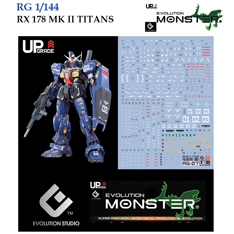 [MONSTER EVO ] RG07 RG 1/144 RX-178 MK II TITANS WATER SLIDE DECAL ...