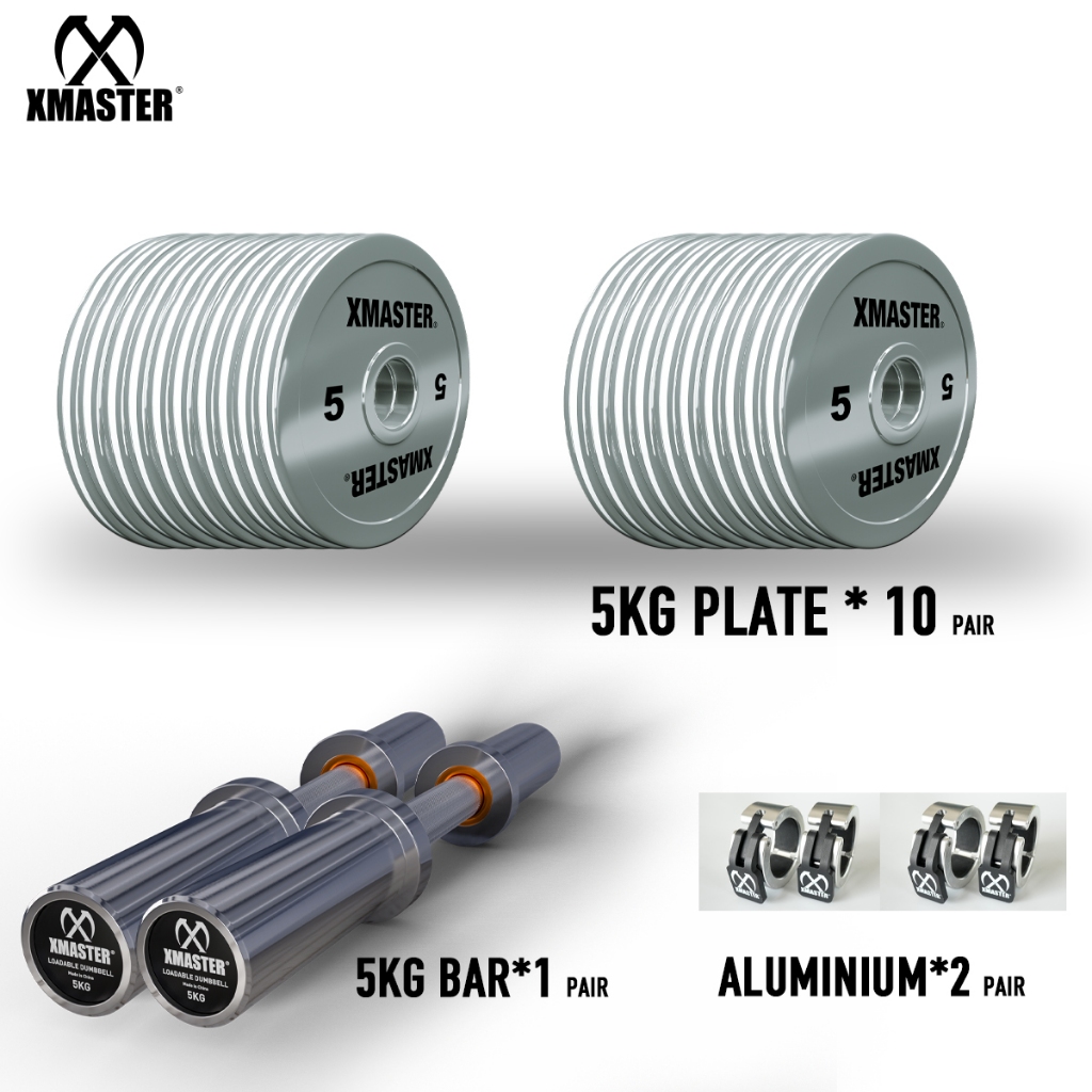 XMASTER Loadable Dumbbell set, Mini Barbell load 120KG, Fitness gym ...