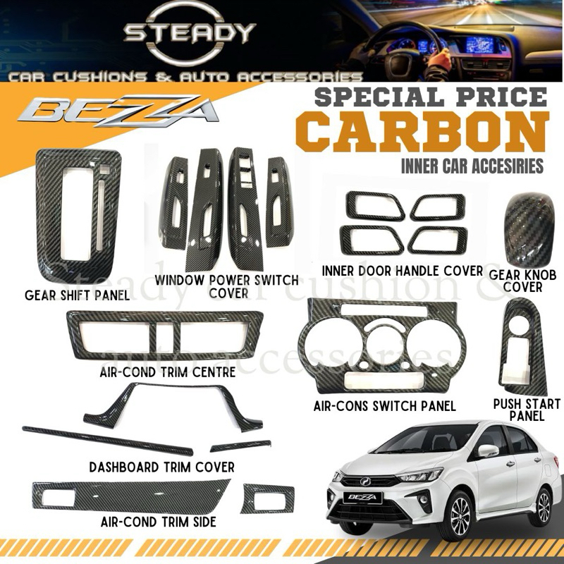 BARU🔥Perodua Bezza 2024 Door Handle Inner Bowl Steering Carbon Meter ...