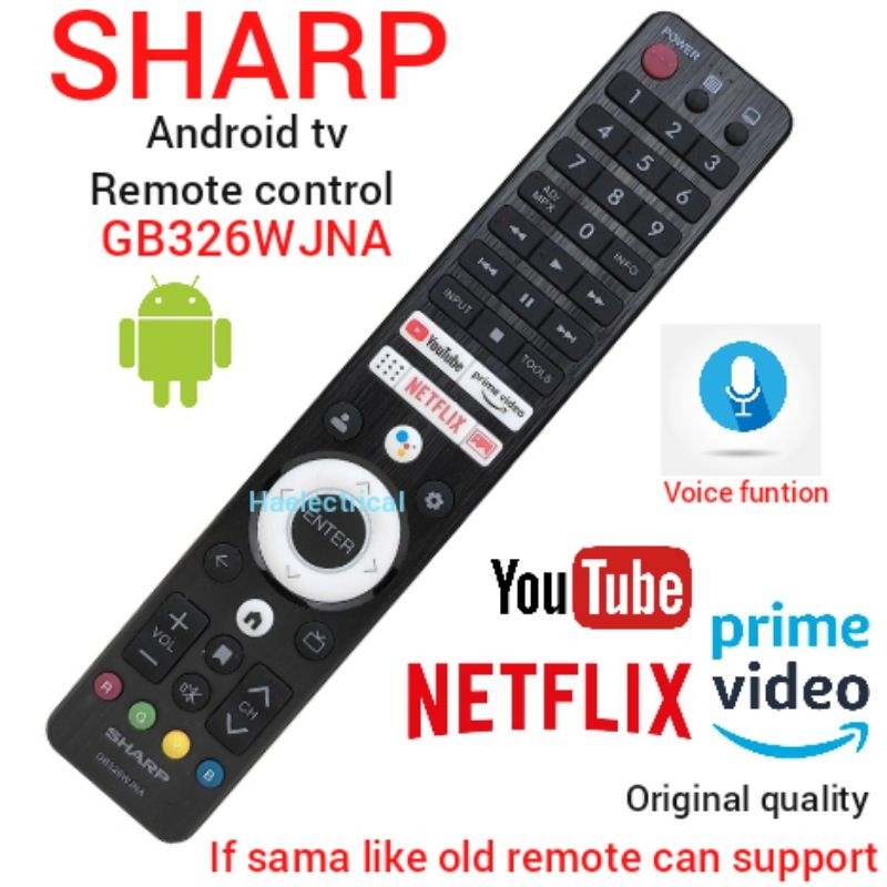 SHARP ANDROID SMART LED TV REMOTE CONTROL GB326WJNA (voice funtion ...