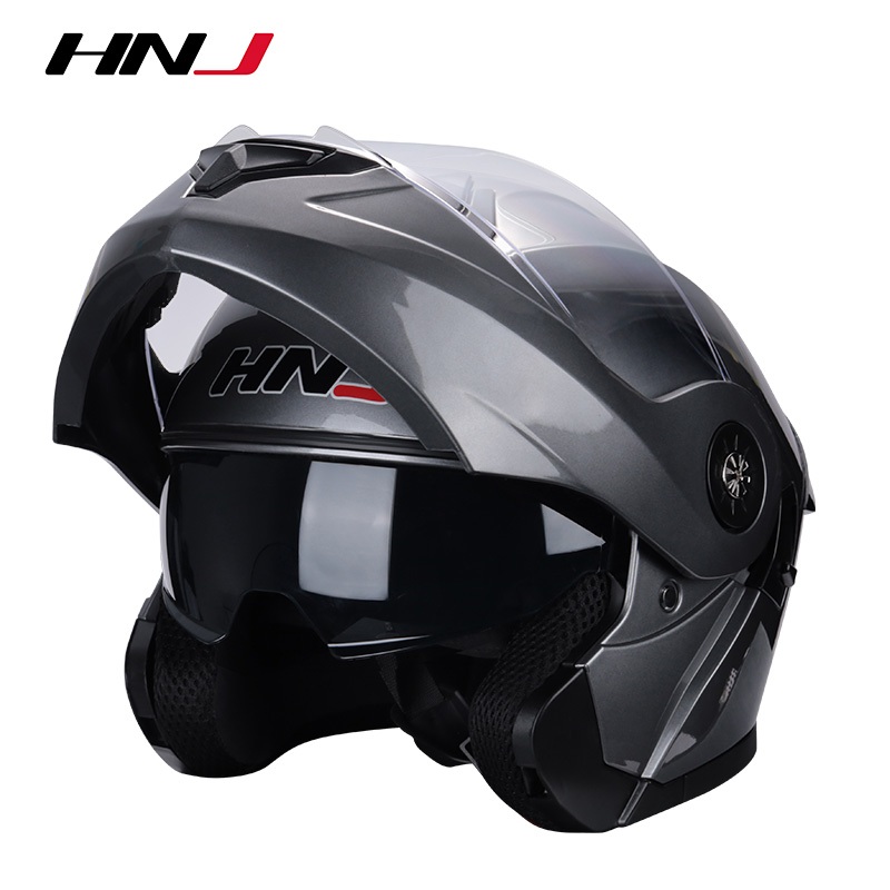 HNJ Flip Up Helmet Original 100% Motor Full Face Double Visor ...