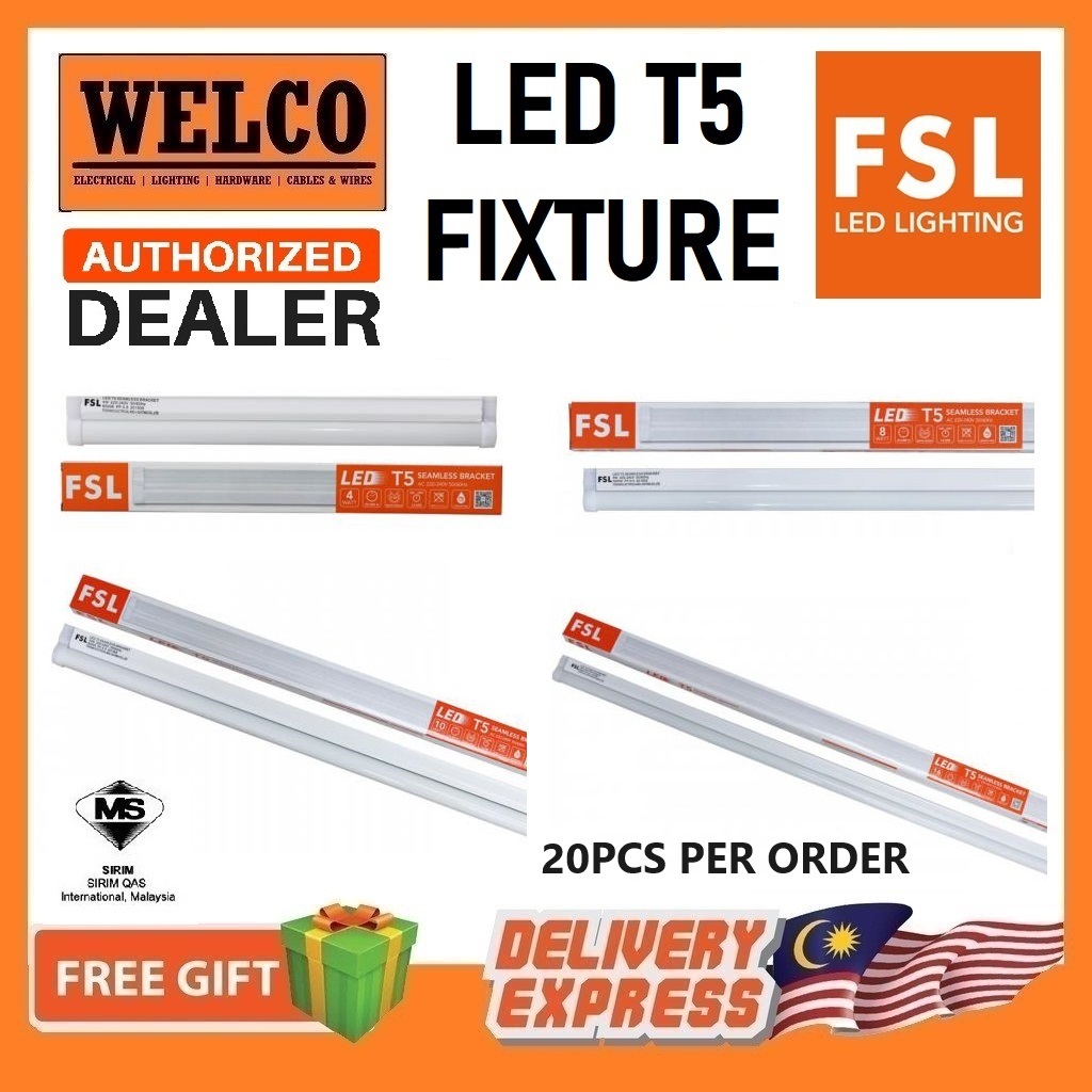 FSL LED GLASS T5 FIXTURE X 20PCS [6500K,4000K,3000K] | Shopee Malaysia